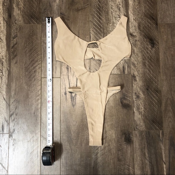 Swim | Nwt Cut Out Swimsuit Micro Monokini Camel Model Gold Buckle Open ...